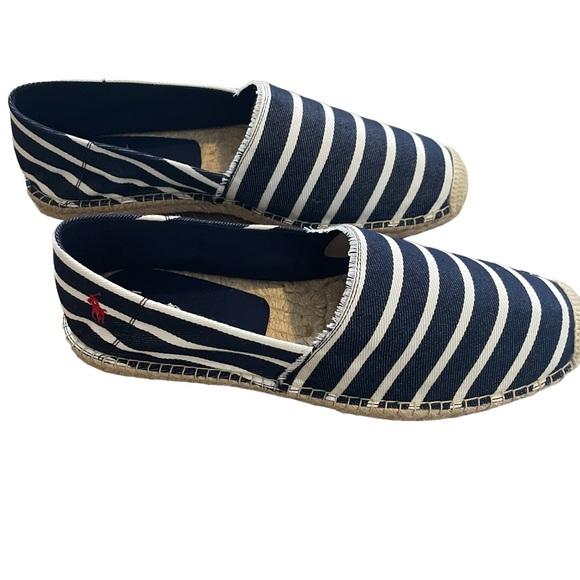 Polo Ralph Lauren | Shoes | Polo Cevio Navy Blue Striped Canvas Slip On New Size 3 | Poshmark